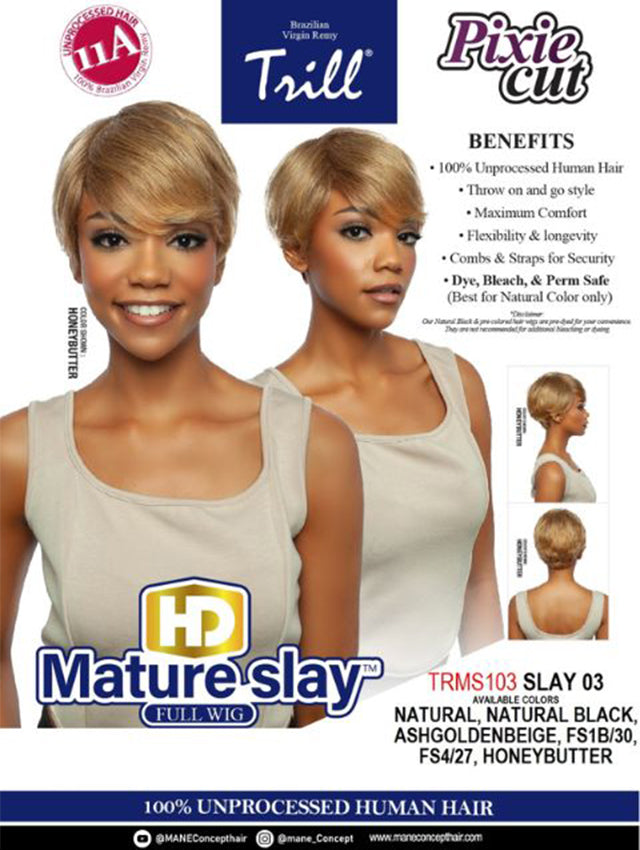 Mane Concept Trill Pixie Cut HD Mature Slay Full Wig -TRMS103 SLAY 03– Best Hair World