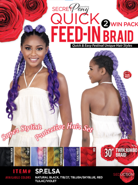 Seduction Secret Pony 2WIN Pack Quick Feed-In Braid - SP.ELSA– Best Hair World