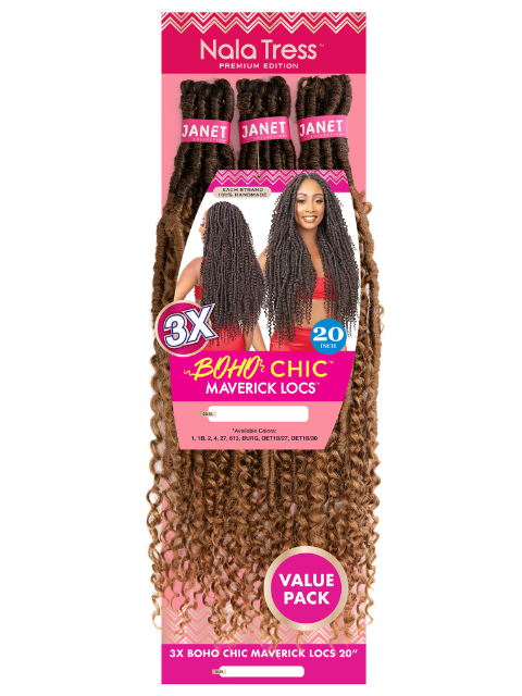 Janet Collection Nala Tress 3X BOHO CHIC MAVERICK LOCS Braids 20– Best ...