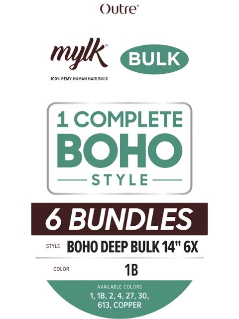 Outre MYLK 100% Remi Human Hair MYLK BOHO DEEP BULK 14" (6 BUNDLES ...