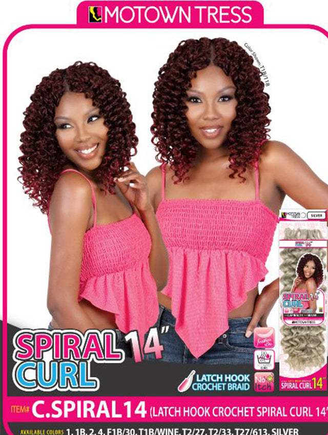 Motown Tress SPIRAL CURL 14" Latch Hook Crochet Braid (C.SPIRAL14 ...