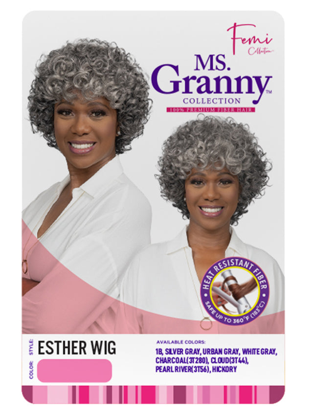 Femi Collection MS. Granny Collection 100% Premium fiber ESTHER Wig ...