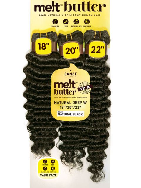 Janet Collection melt butter 12A 100% Natural Virgin Remy Human Hair N ...