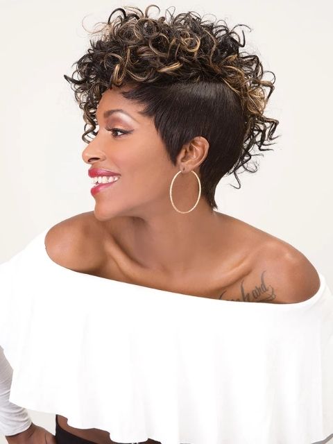 Femi Collection Pixie Cut Human Hair PIXIE CUT 38"+9" OPRAH CURL Weave ...