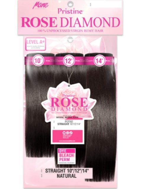 Mane Concept Pristine Rose Diamond 100% Virgin Human Hair-STRAIGHT 3PC ...