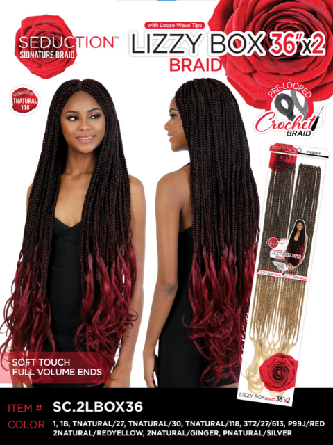 Seduction Signature Braid 2X LIZZY BOX 36 Crochet Braid SC.2LBOX36 ...